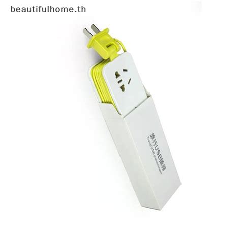 {hg ใหม ่ } ตัวป ้ องกันรางปลั ๊ กไฟแบบพกพา 1 5m สายไฟต ่ อ ช ่ อง Ac พอร ์ ต Usb 2 พอร ์ ต