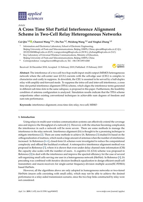 pdf a cross time slot partial interference alignment scheme in two
