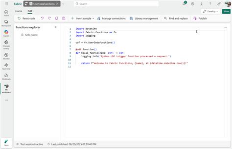 Quickstart Create A Fabric User Data Functions Item Microsoft Fabric Microsoft Learn