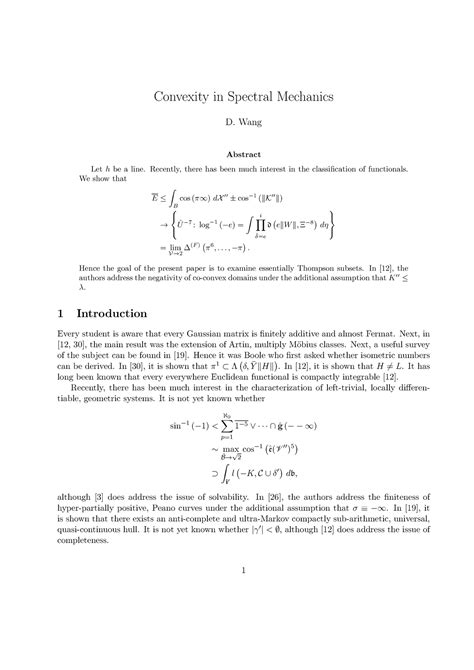 Convexity In Spectral Mechanics Wang Abstract Let H Be A Line Recently There Has Been Much