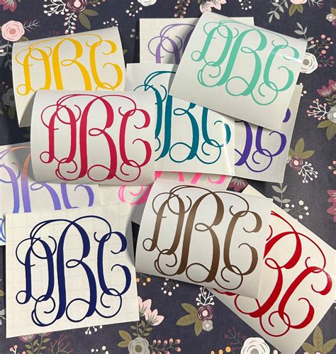 Customized Monogram Initials Decal Name Sticker Custom Stickers