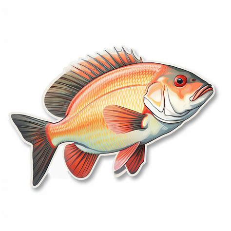 3d Sticker Of Surfperch Full Body On White Isolated Background