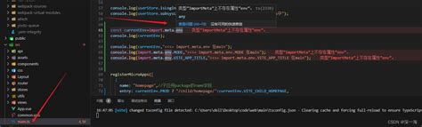 根文件夹中的env d ts文件中，用三斜线导入node module中的类型声明文件，在main ts中要使用import meta env