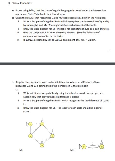 solved 6 closure properties a prove using dfas that the