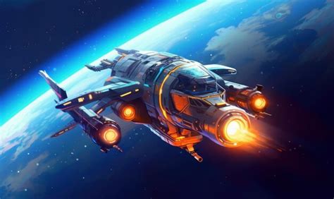 Premium Ai Image Spaceship Launching To Space Background Space