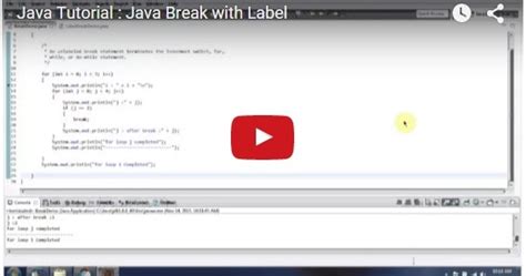 Java Ee Java Tutorial Java Break With Label