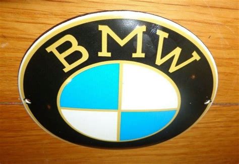 Vintage Bmw German Luxury And Sports Car 5 Porcelain Metal Gasoline