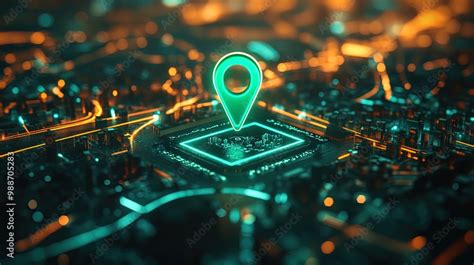 Interactive Digital Map Poster Vibrant City Landmarks With Green