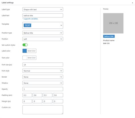 Styling Settings