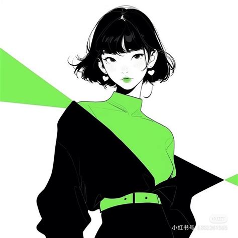 Ai矢量扁平插画女头