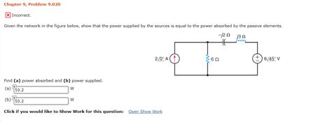 solved chapter 9 problem 9 020 incorrect given the