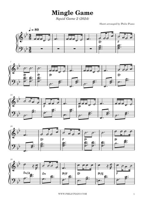 mingle game song download piano notes sheets midi