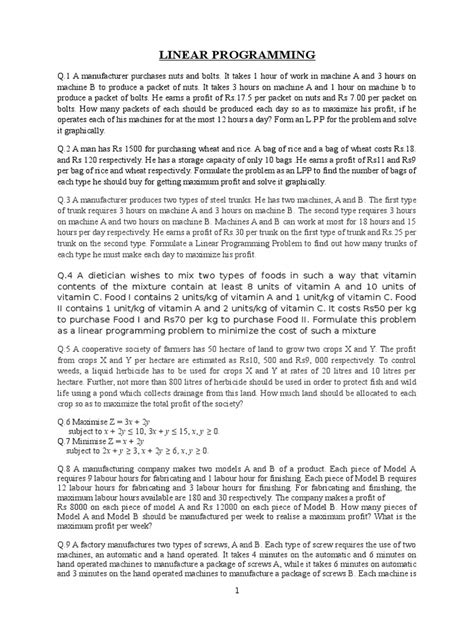 linear programming pdf business class fertilizer
