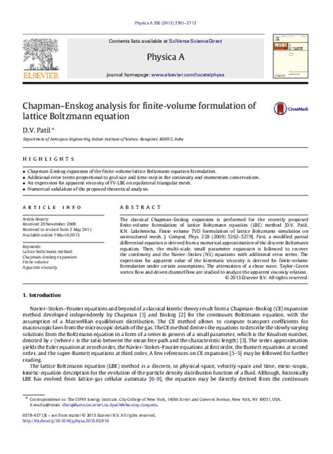 chapman enskog analysis for finite volume formulation of lattice