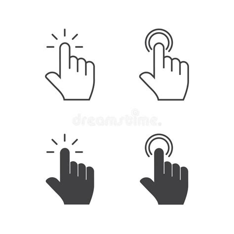 Touch Vector Icons Set Hand Cursor Symbol Touch 4 Style Icon Stock