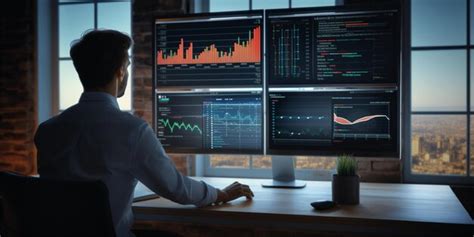 Premium AI Image A Man Data Analysis Infront Of Computer