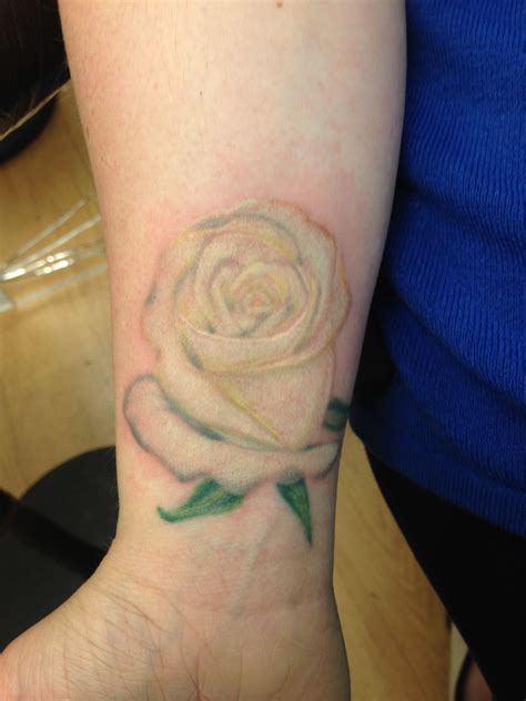 White Rose Tattoo Would Like With Pink On Edges My Moms Favorite