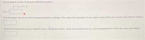 Solved Find The General Solution Of The Given Differential