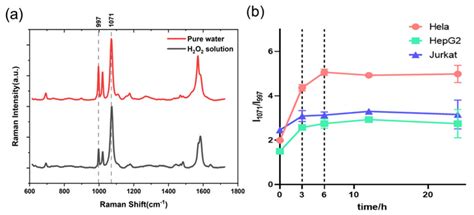 A Raman Spectra Of The Sers Boric Acid Nanoprobe Measured In H2o2