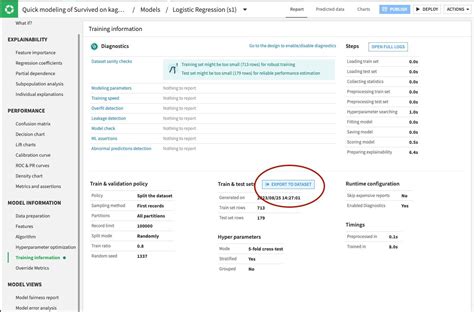 How To Get Model Performance On The Train Set — Dataiku Community