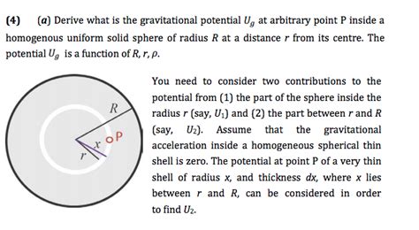 Solved Derive What Is The Gravitational Potential Ug At