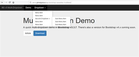 bootstrap 3 secondary dropdown menu jdm digital