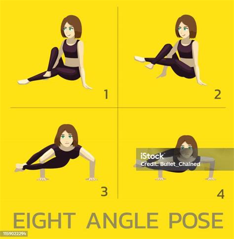 여덟 각도 포즈 요가 만화 튜토리얼 방법 만화 벡터 일러스트 8에 대한 스톡 벡터 아트 및 기타 이미지 8 가냘픈 각도 Istock