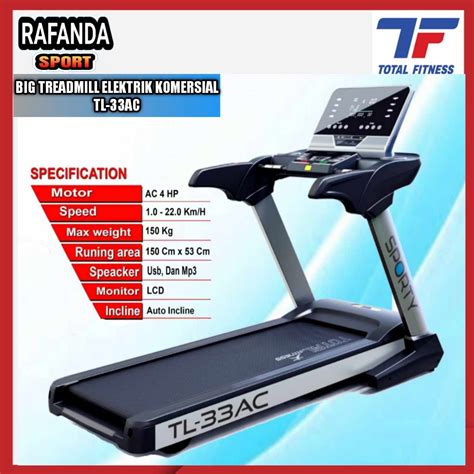 TL AC TREADMILL BIG KOMERSIL TOTAL FITNESS Rafanda Sport