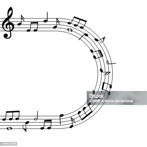음악적 배경 둥근 선 프레임에 있는 검은색 음악 노트 벡터 그림 0명에 대한 스톡 벡터 아트 및 기타 이미지 0명 25 센트 검은색 Istock