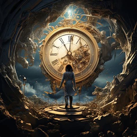 Artistic Representation Of The Passage Of Time And Clock Stock