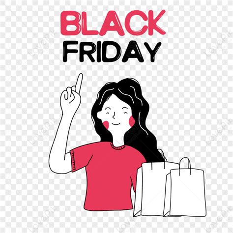 손으로 그린 만화 검은 금요일 쇼핑 일러스트 그림구입쇼핑백 Png 일러스트 무료 다운로드 Lovepik