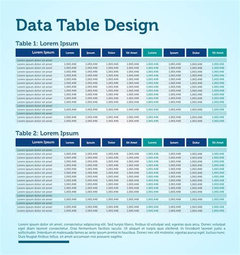 premium vector data table template infographic