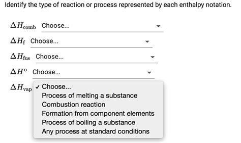 Solved Identify The Type Of Reaction Or Process Represented By Each