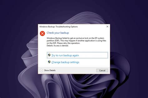 Windows Backup Failed To Get An Exclusive Lock Fix
