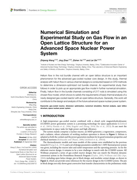 Pdf Numerical Simulation And Experimental Study On Gas Flow In An