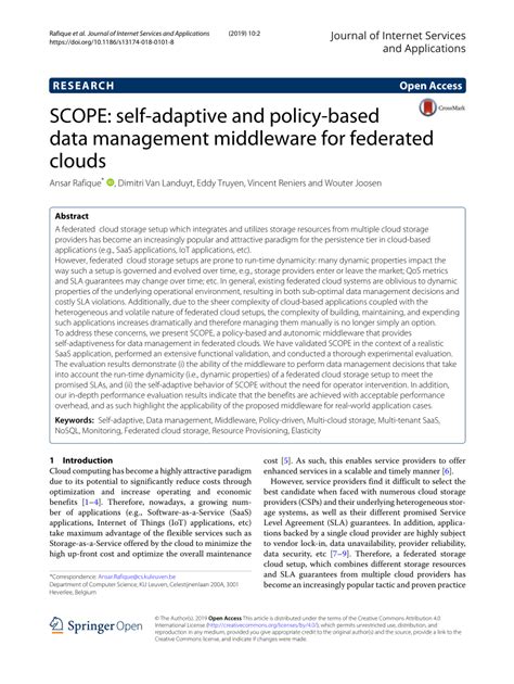 Pdf Scope Self Adaptive And Policy Based Data Management Middleware