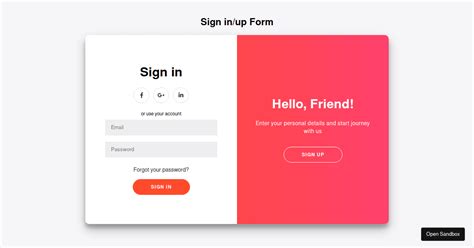 React Login Form Codesandbox