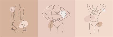 Vector Set Of Woman Body Line Art Illustration Minimalist Female Figures Lingerie Posters