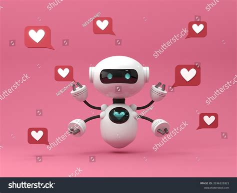 Friendly Cute Cartoon Robot 3d Render Stock Illustration 2196121821 Shutterstock