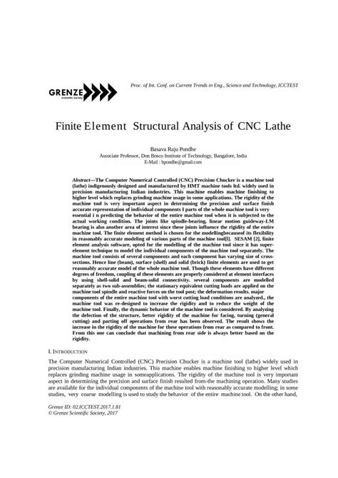 Pdf Finite Element Structural Analysis Of Cnc Lathe Dokumentips
