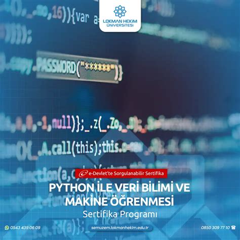 python ile veri bilimi ve makine Öğrenmesi eğitim programı