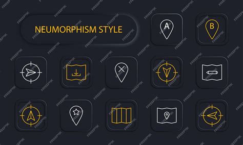 Premium Vector Navigator Set Icon B Location Pointer Mark Pointer Tip Map Cross A Up Down Left