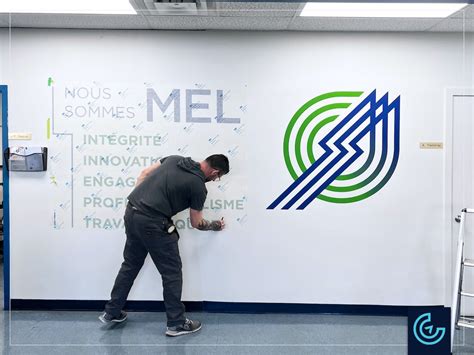Branding Corprate Values Wall Graphics For Office Moteurs Électriques Laval Click Affiche Inc