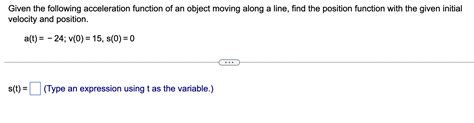 solved given the following acceleration function of an