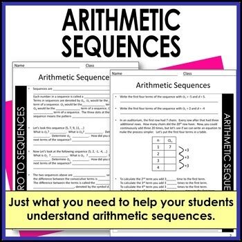 Arithmetic Sequences Guided Notes Arithmetic Sequences Notes TpT
