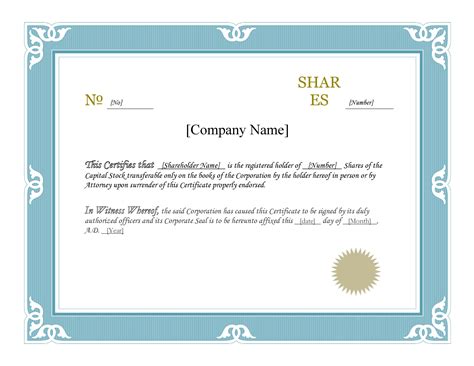 40 Free Stock Certificate Templates Word Pdf Template Lab
