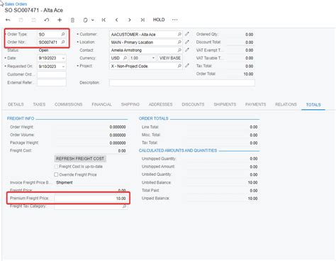 How To Set Premium Freight Price On Sales Order Programmatically Via