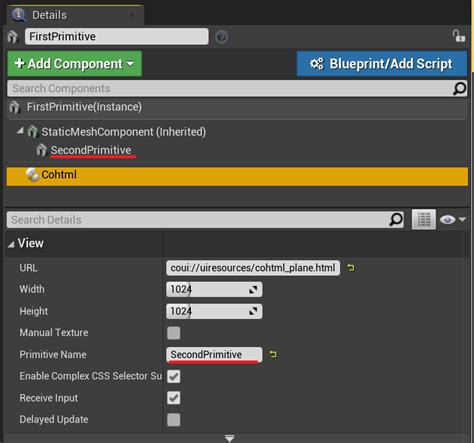 Components Gameface Documentation