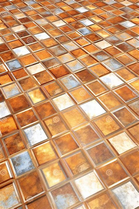 Abstract Background Of Brown Ceramic Tile Wall Square Pattern Texture Stock Illustration