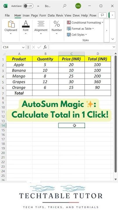 Autosum Trick In Excel Calculate Total In 1 Click Excelshorts